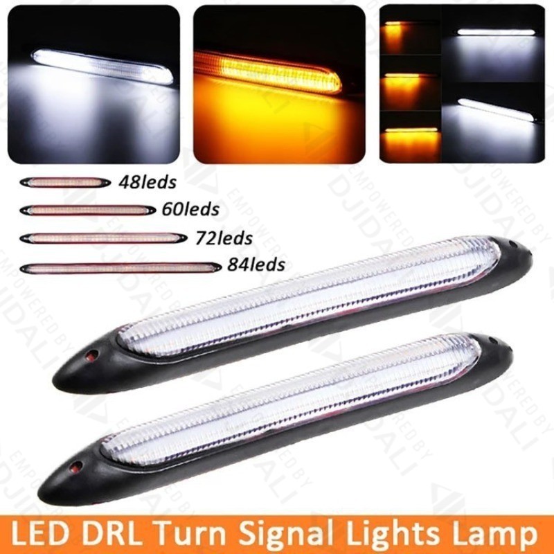 2PCS LED Car DRL Daytime Running Lights Universal Auto Sequential Turn ...
