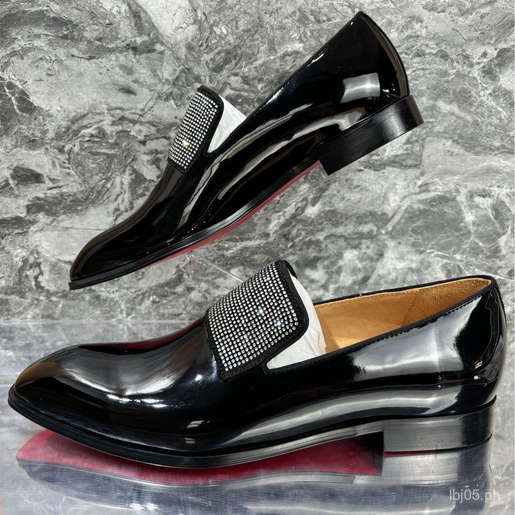 Rhinestone Red Sole Men's Shoes Fashion Genuine Leather Exclusively for ...