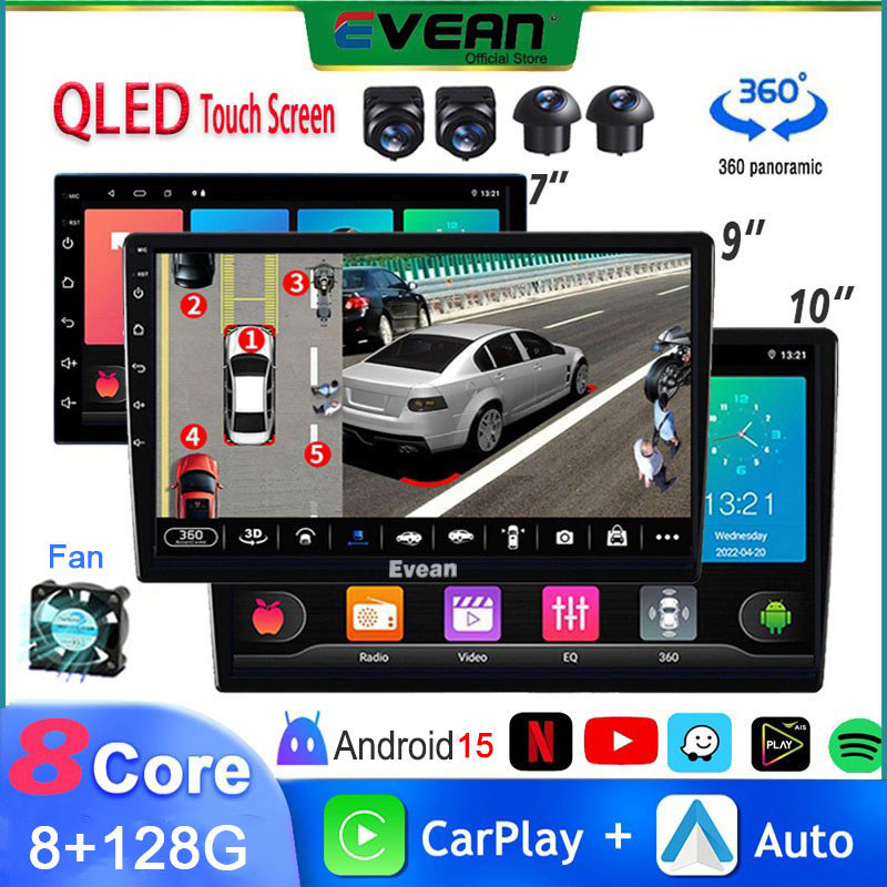 Evean【QLED Touch Screen 8 core】8G Ram+128G Rom Android Player Car Head ...