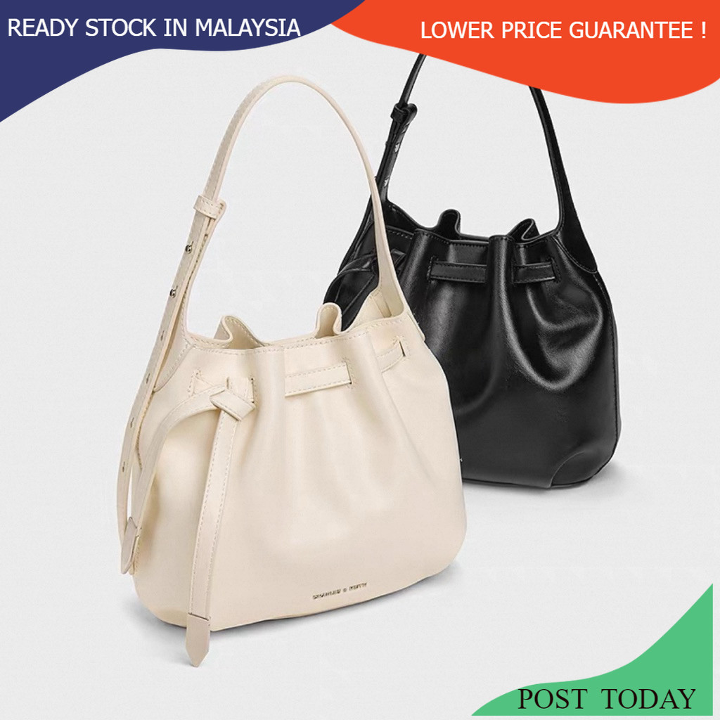 ClementineCK Metallic~Accent Drawstring Women Bucket Bag | Shopee ...