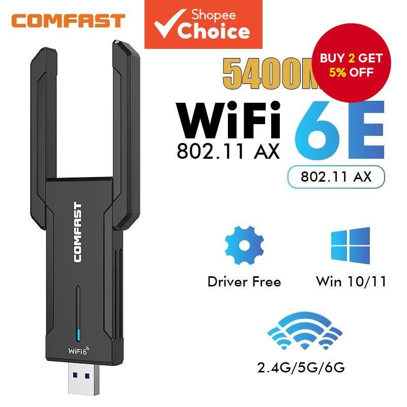 Comfast AX5400 wifi for pc 6E USB3.0 Adapter Dongle 2.4G/5G/6GHz Placa ...