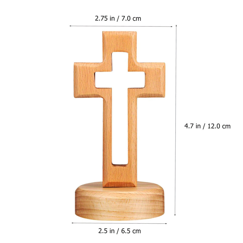 AD1PH Cross Wood Crucifix Standing Jesus Wall Wooden Religious ...