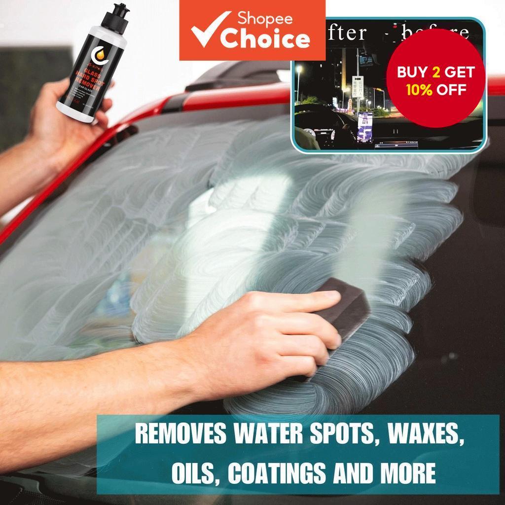 50g Anti-Fog Car Glass Cleaner Paste - Oil Film Remover with Sponge for ...