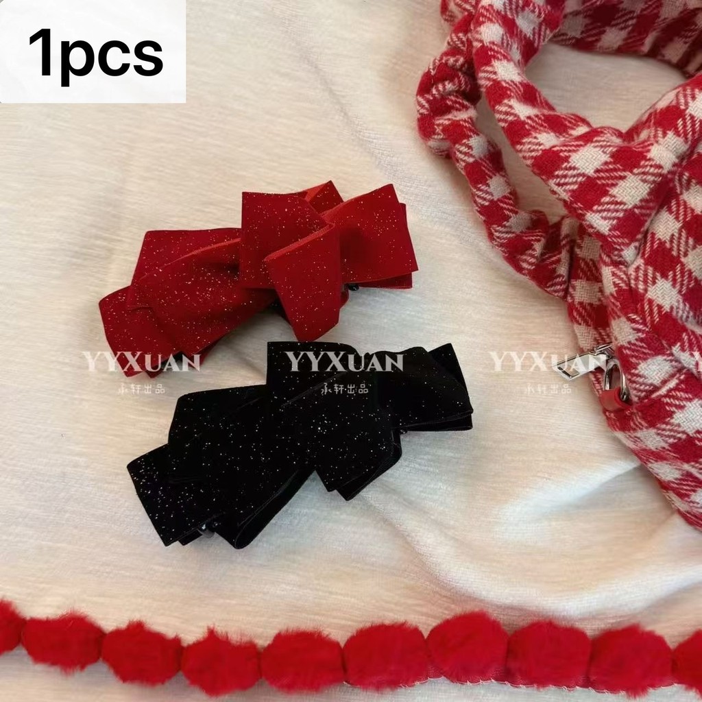 Fashion Flashing Multi-Layer Bow Banana Clip Temperament All-Match Hair ...