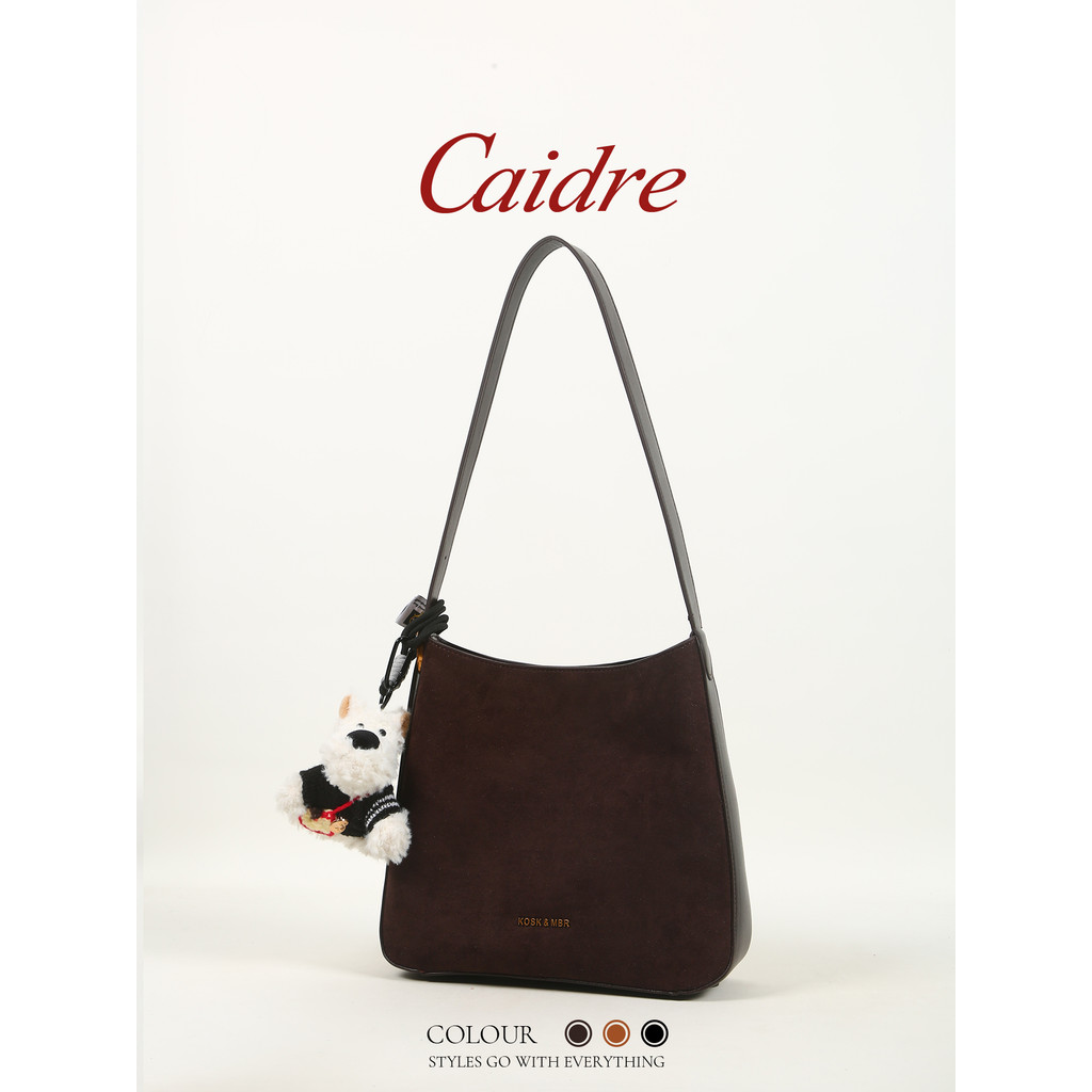 Caidre Simple Bucket Bag Commuter Armpit Order Shoulder Bag Suede ...