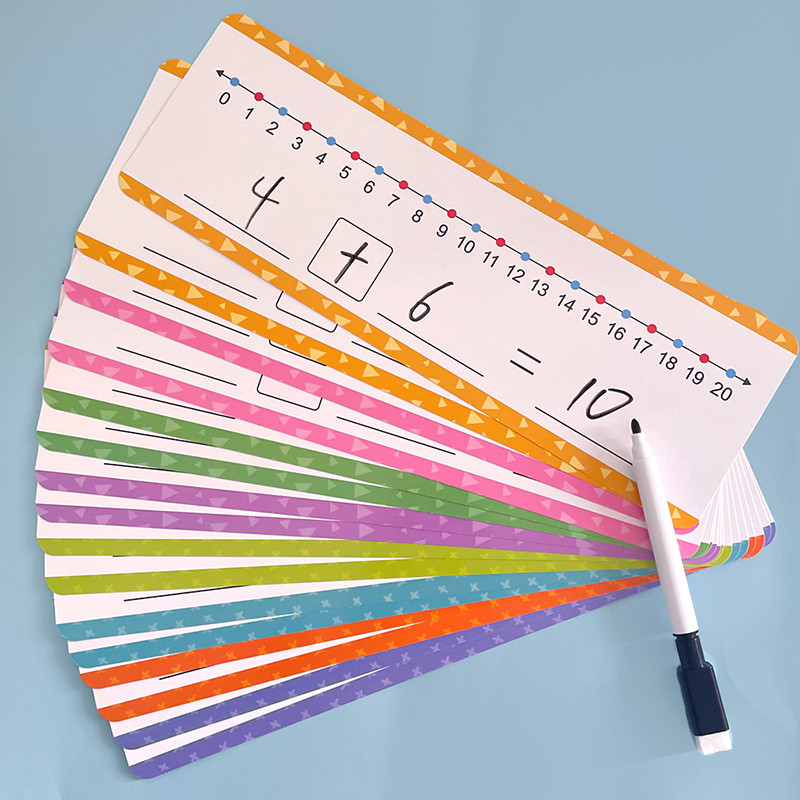 [HENGHOME] 16Pcs Educational Dry Erase Number Line Cards For Kids ...