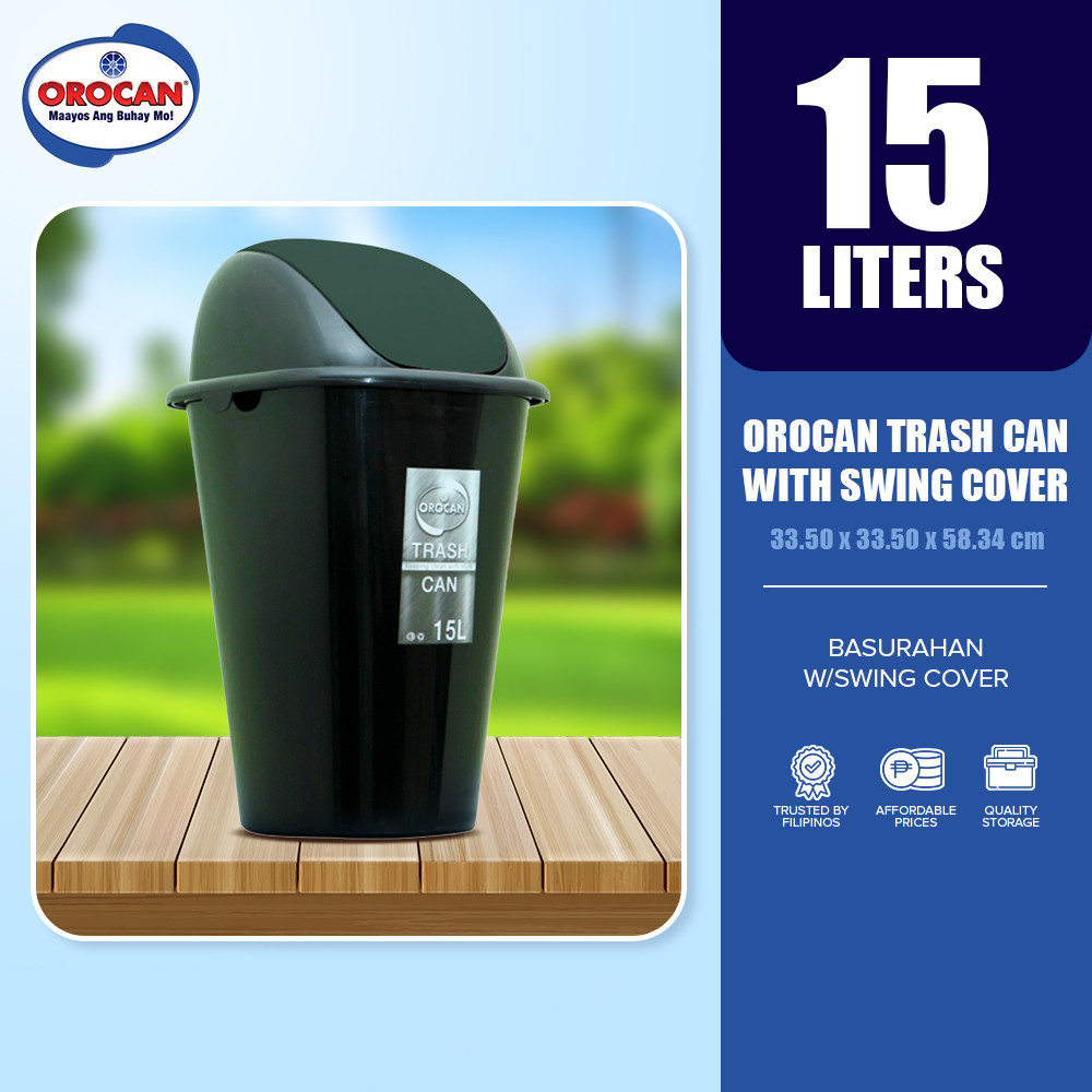 Orocan Trash Can With Swing Cover 15L | Basurahan w/swing cover ...
