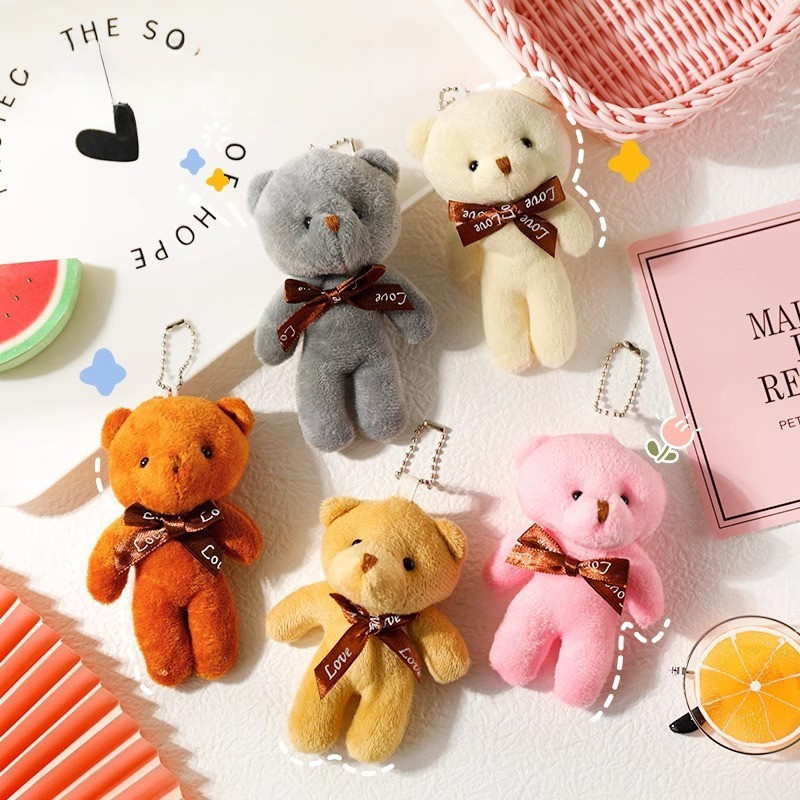 20Pcs Cartoon Bear Keychain Plush Doll High Quality Mini Teddy Plush ...