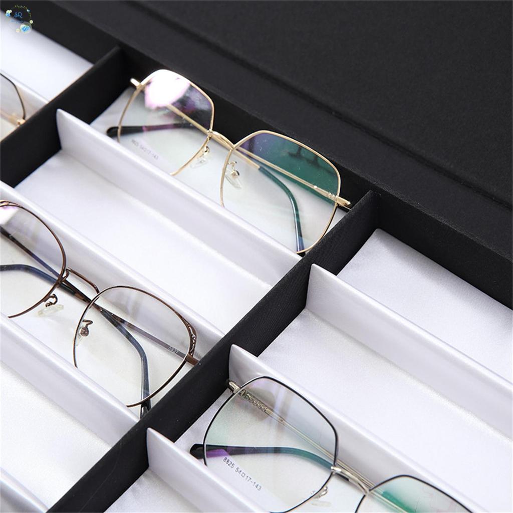 15 Grids Eyeglasses Organizer Box Shockproof Eyeglass Keeper with Cover ...