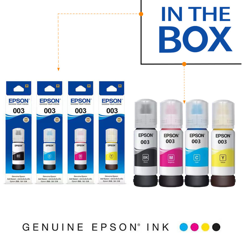 003 Epson Ink Original 003 L3158 L3210 L5290 L3250 L3556 L11050 L5590 ...