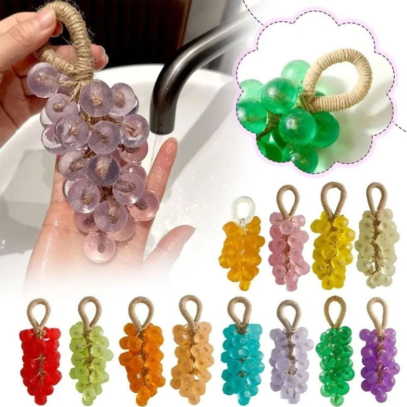 Grape Soap On A Rope Whole Bunch Grape Cluster Bar Crystal Handmade Diy ...