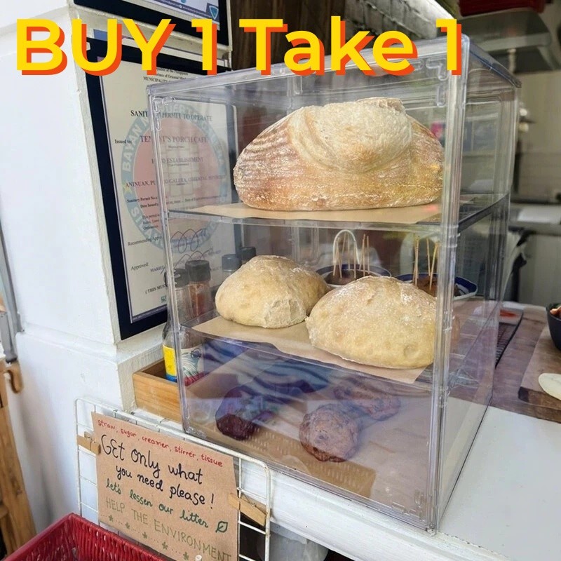 2/3 Layers Magnetic Dustproof Acrylic Display Case Store Dessert Cake ...