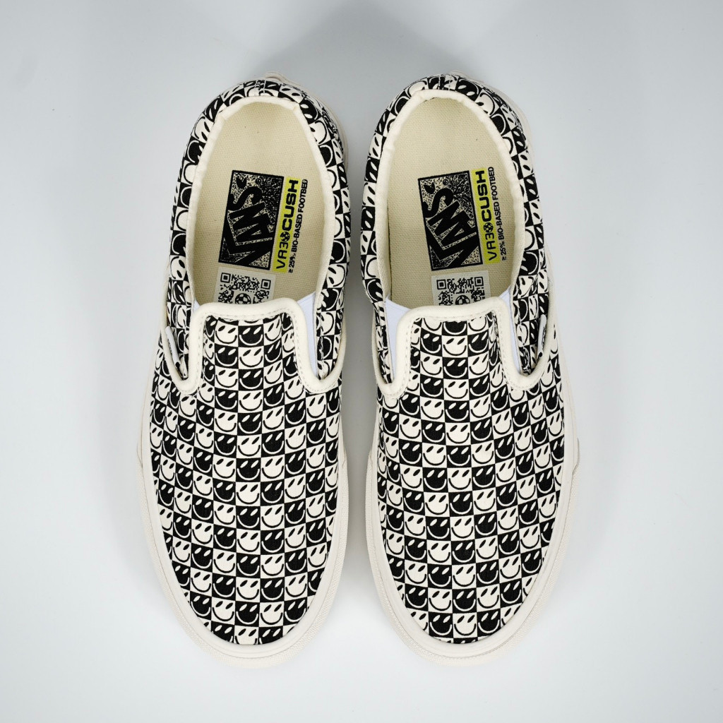 VANS Classics Slip-On VR3 Smiling Face Fashion Low cut Checkerboard ...