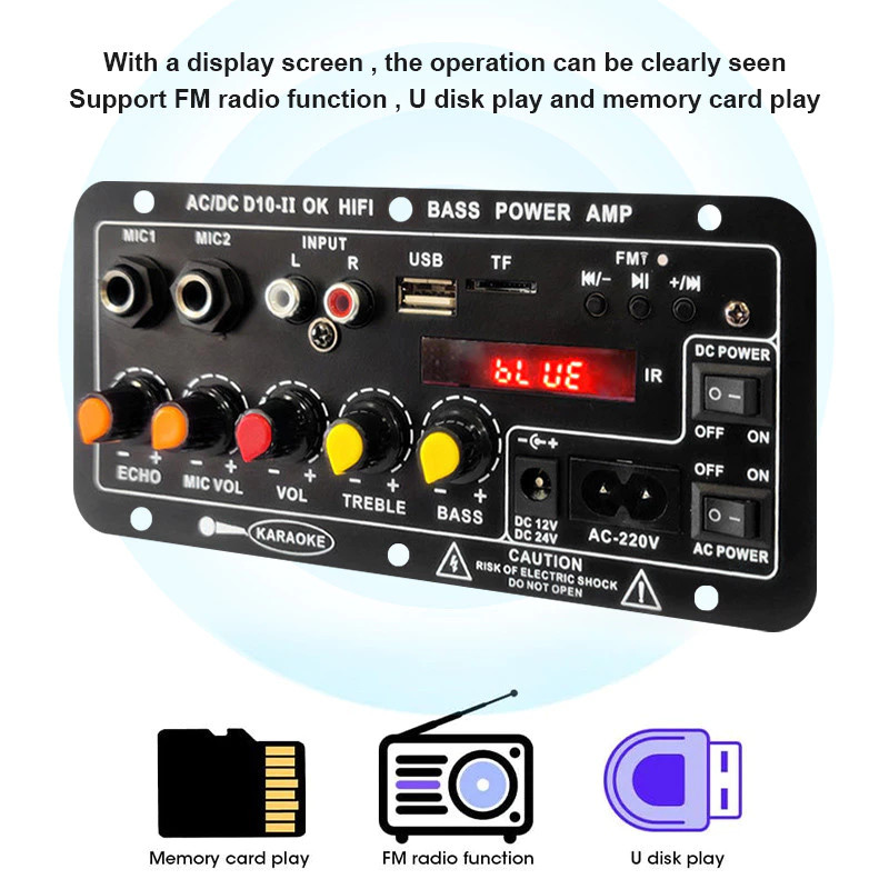 D30-Ⅱ LED Display Amplifier Board Bluetooth Digital Display Speaker Car ...