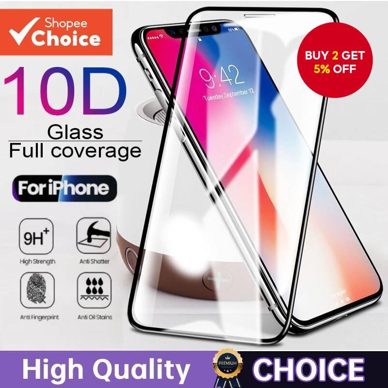 10D Full Cover Temper Glass compatible for IPhone 11 12 13 14 15 Pro ...