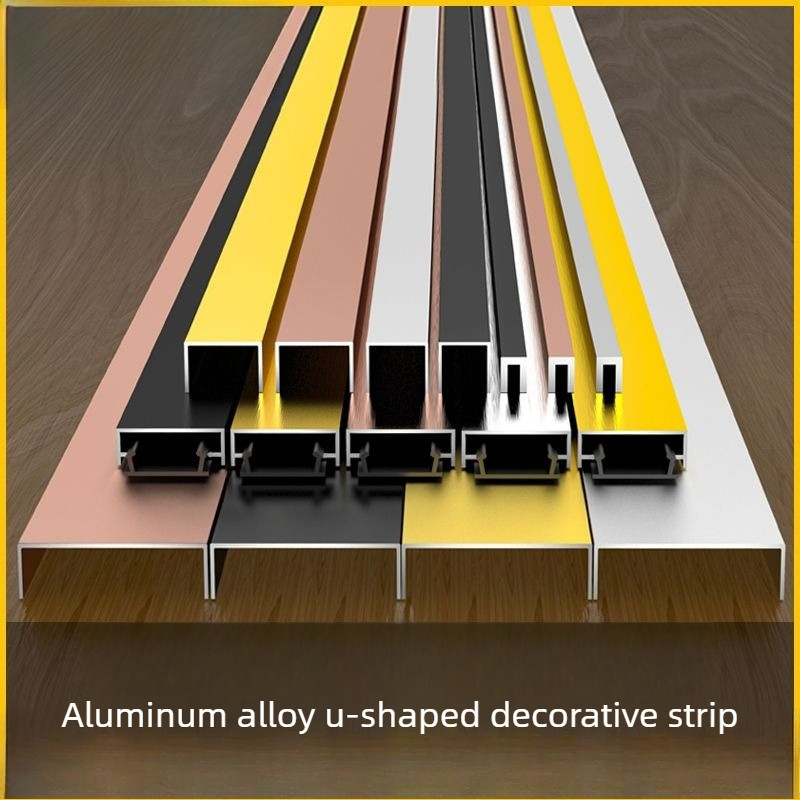 Aluminum Alloy U-Shaped Edge Strip Black Titanium Decorative Strip U ...