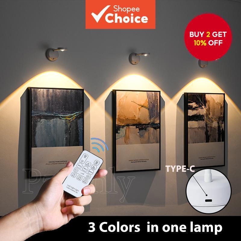 LED Motion Sensor Night Light with Remote Control 3 Colors Wireless USB ...