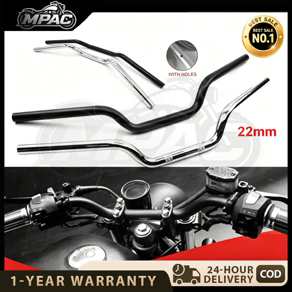 【READY STOCK】Universal Motorcycle Handle Bar Handlebar 22MM Stainless ...
