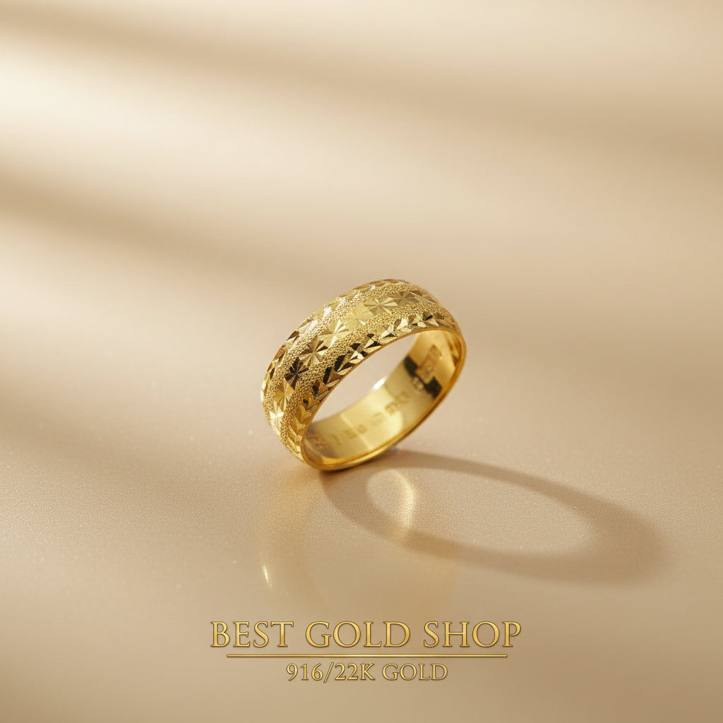 22k / 916 Gold Hollow ring Design 5 by Best Gold Shop | Shopee Philippines