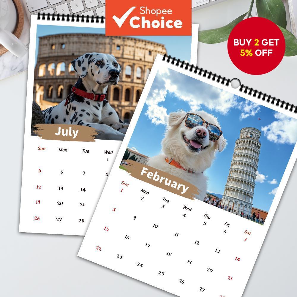 Wall Calendar 1pc 2026 , Happy Dog Theme, High-Definition Images ...