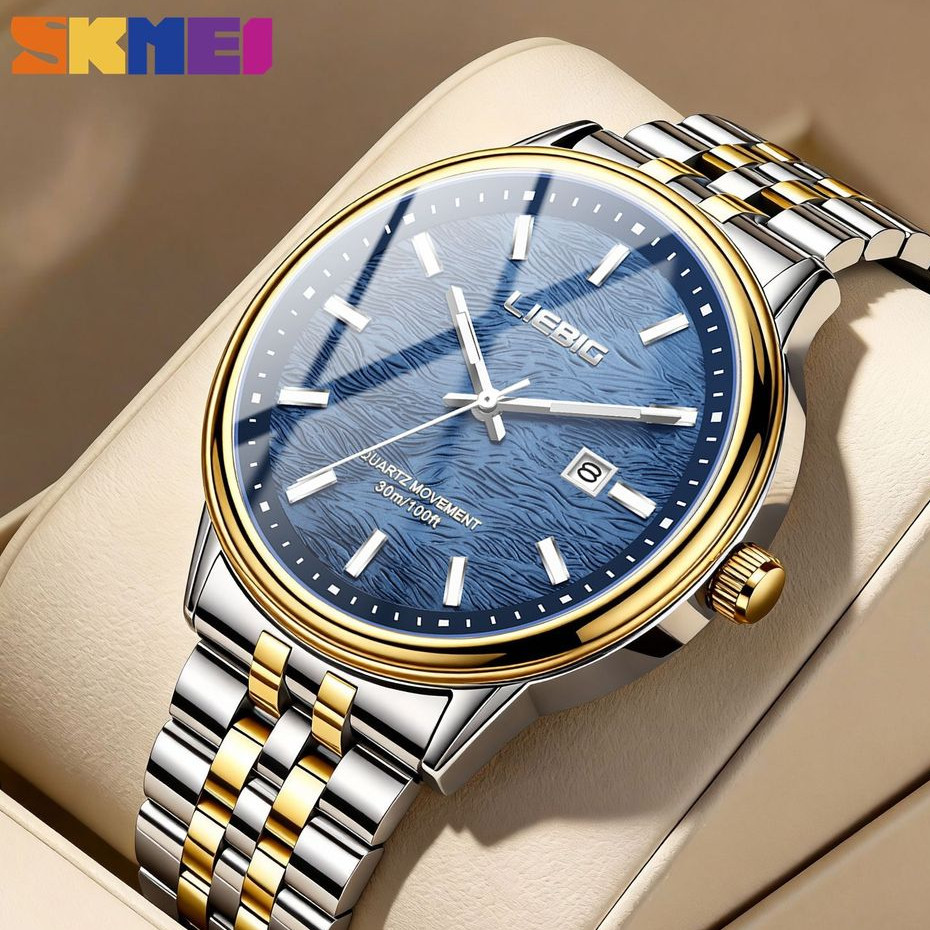 LIEBIG Men's Classic Quartz Watch Slim Stainless Steel Band, Waterproof ...