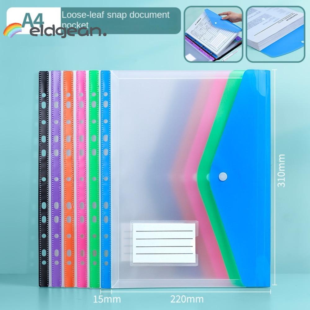 ELDGEAN 6 pcs Binder Pocket, Plastic Binder Folders, 11 Holes A4 ...