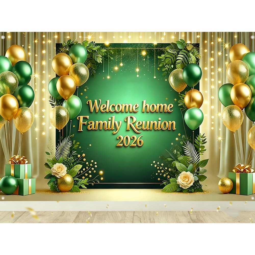 Green Family Reunion Decorations, Welcome home Family Members ...