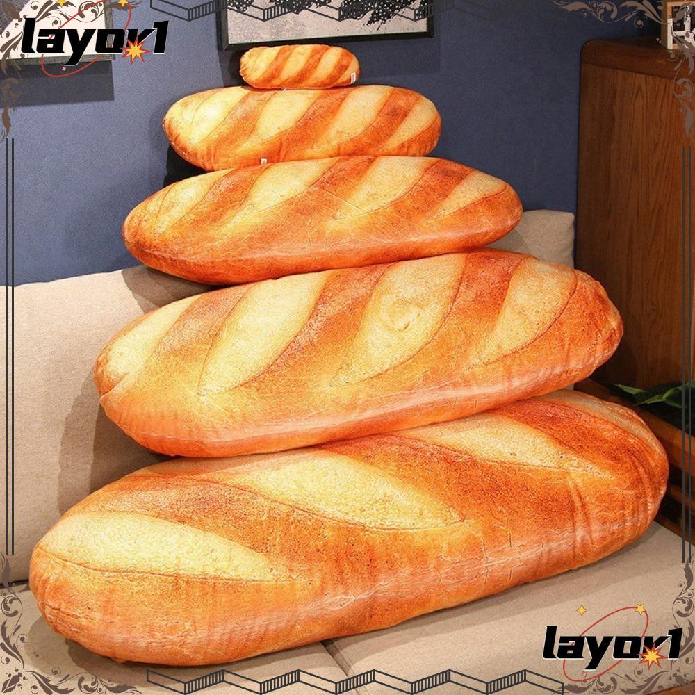 LAYOR French Bread Plush Pillow, Birthday Gift Lumbar Back Simulation ...