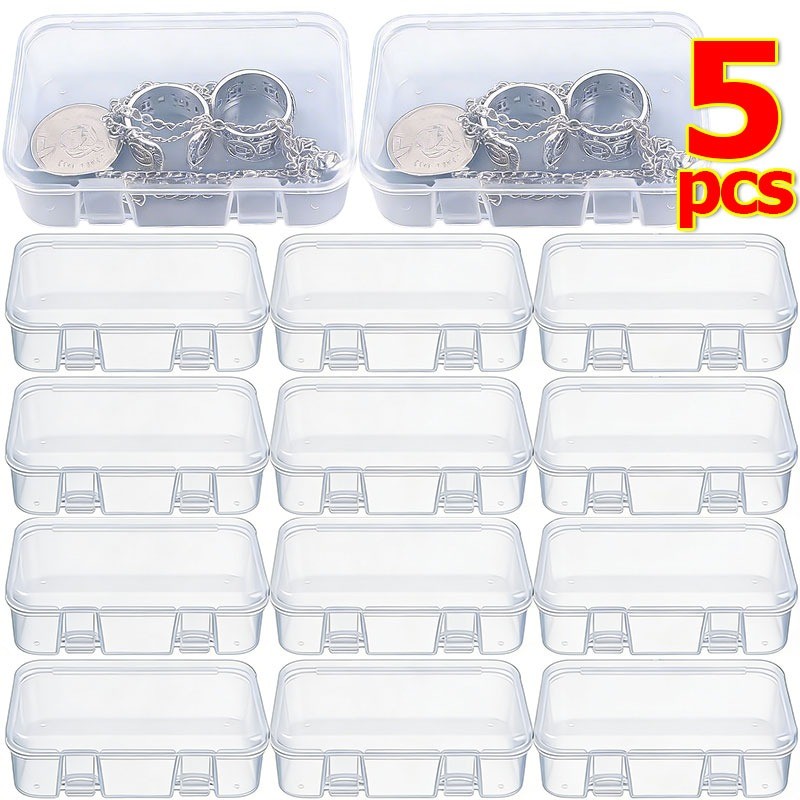 1/3/5Pcs Jewelry Storage Box with Lids / Rectangle Empty Plastic Boxes ...
