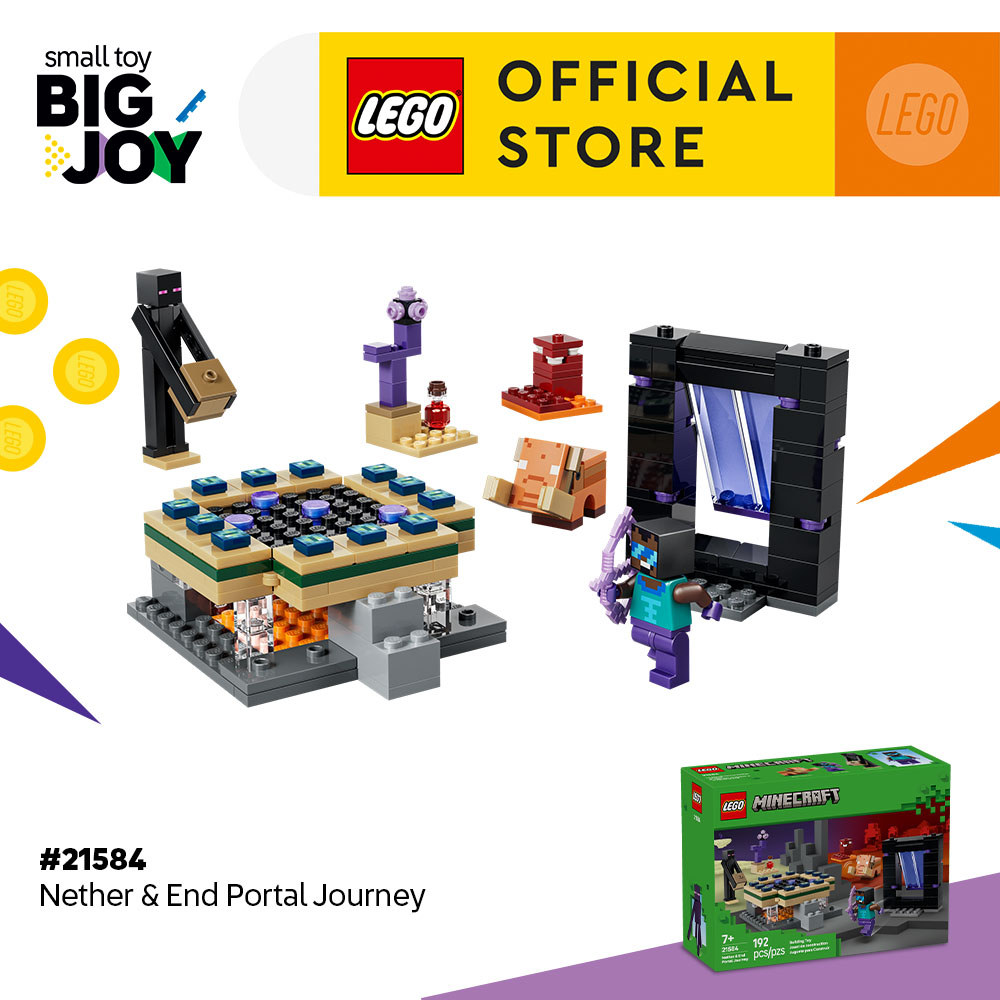 LEGO Minecraft 21584 Nether & End Portal Journey (192 pieces), Building ...
