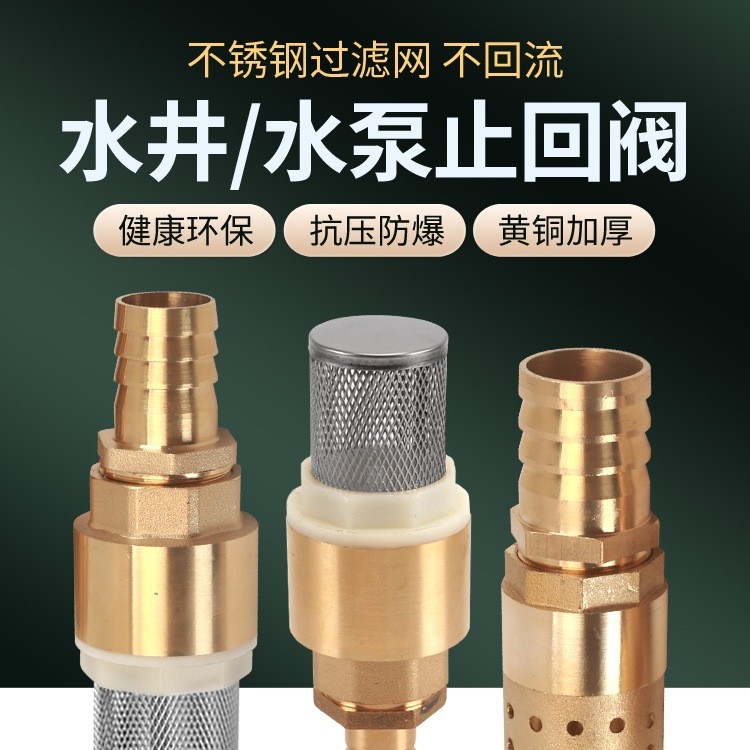 Brass Water Pump Bottom Valve Check Valve Self-priming Pump Water Pipe ...