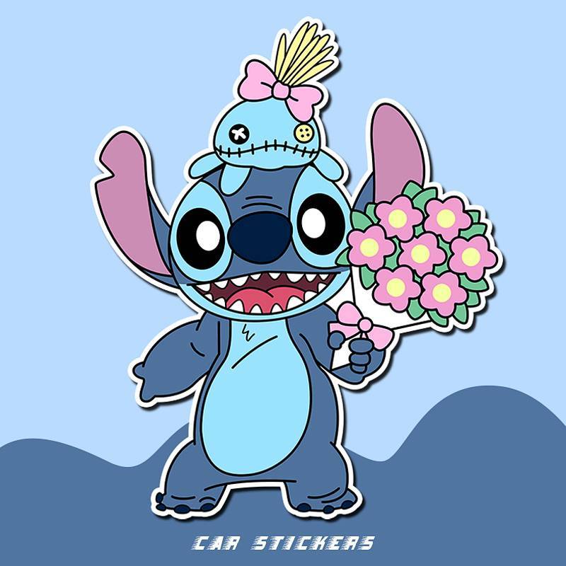 Stitch Bumper Stickers Car Personality Creativity Cartoon Animation ...
