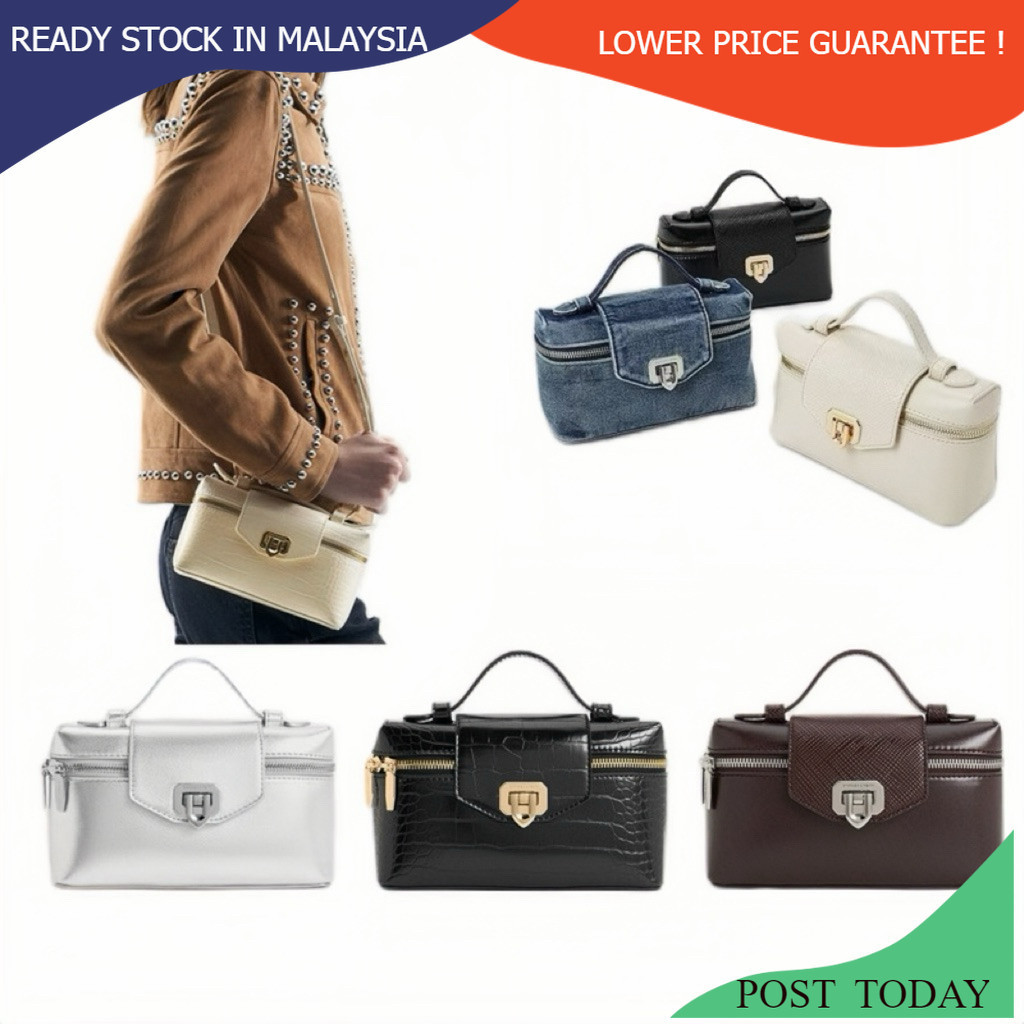 ArwenCK Croc-Effect Top Handle Vanity Bag | Shopee Philippines