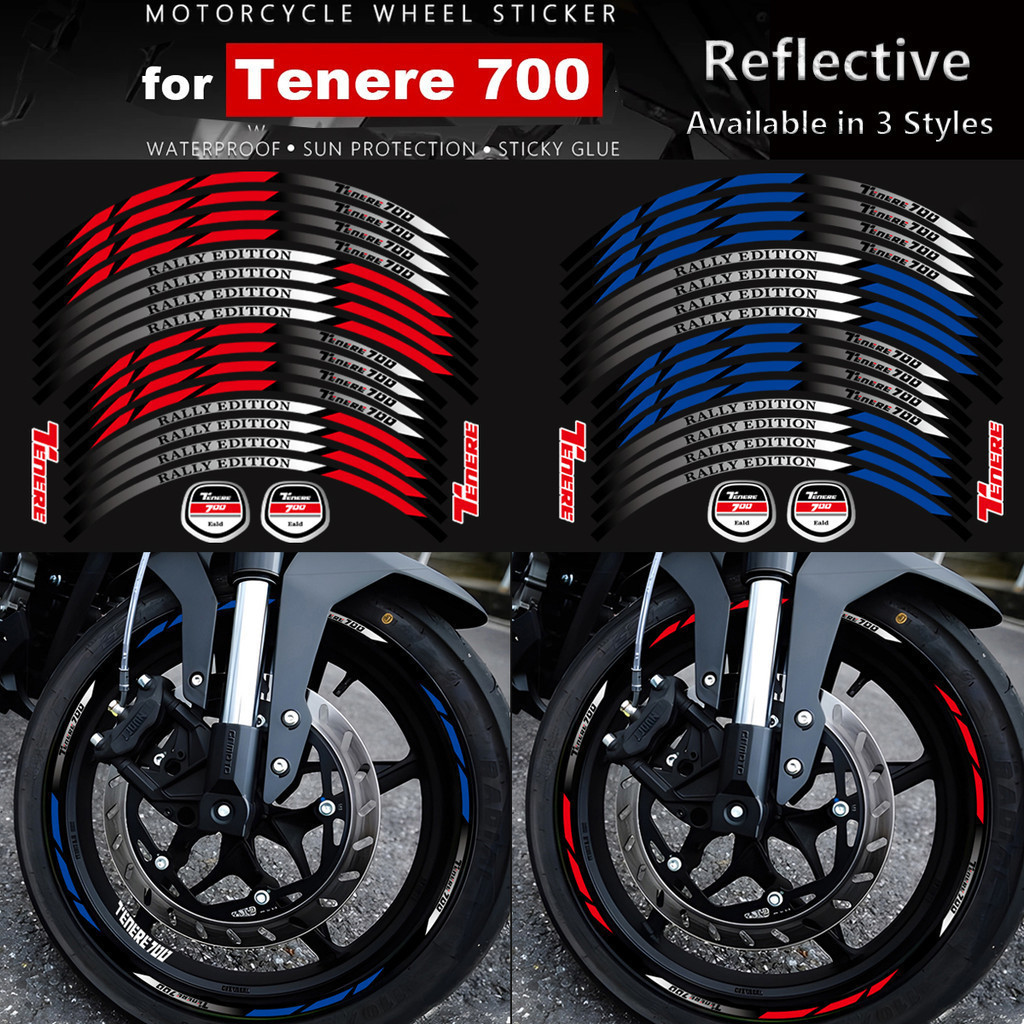 TENERE700 Motorcycle Accessories Wheel Stripes Sticker Rim Hub ...