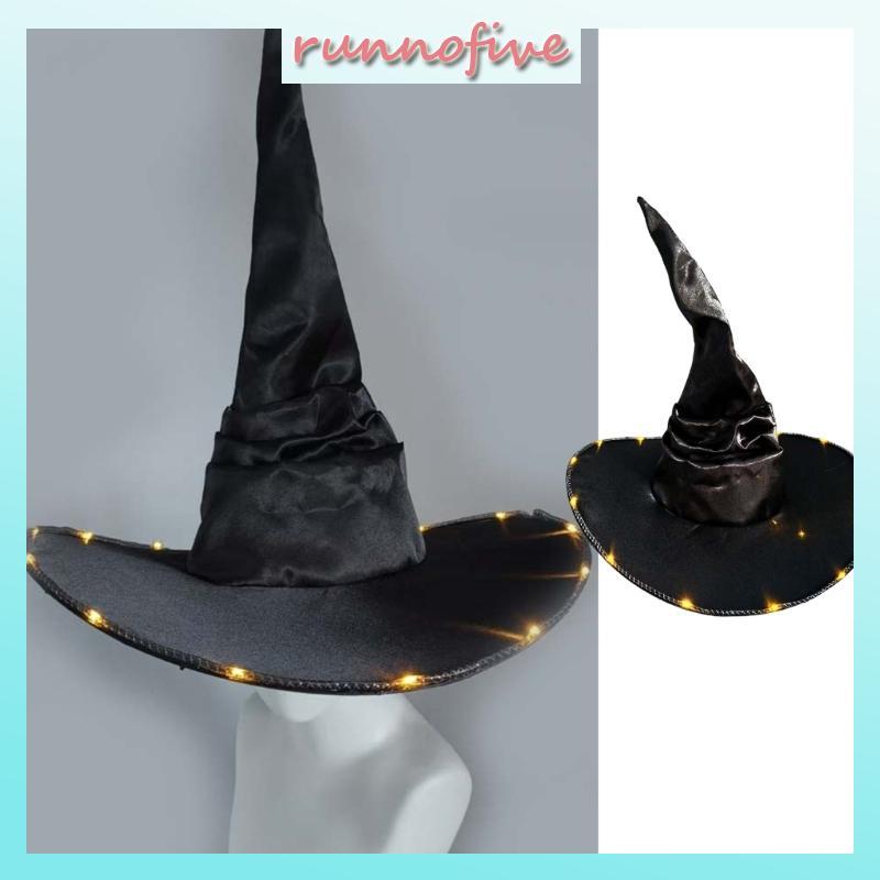 cozy Halloween Witch Hat Pleated Wizard Caps for Women Girls Wizard ...
