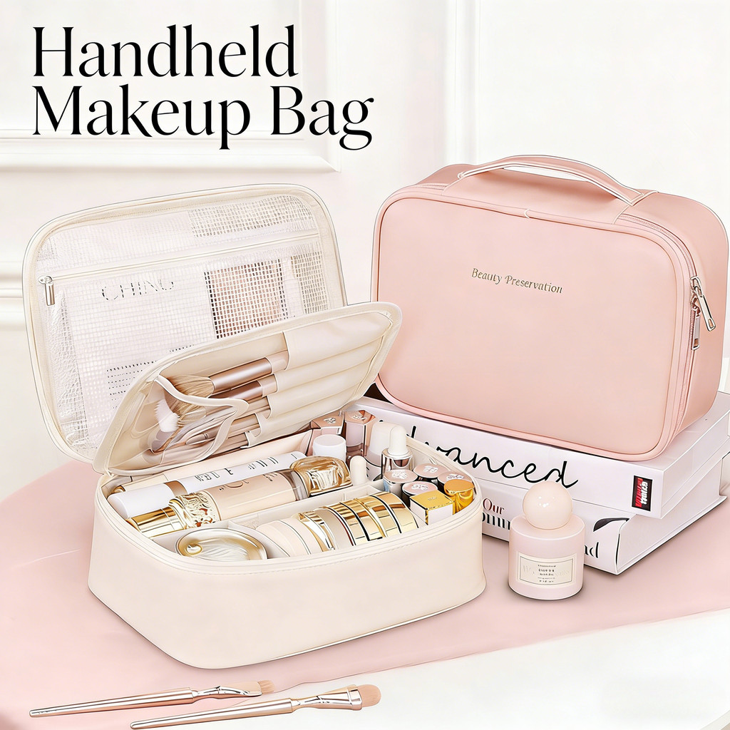 Women PU Handheld Muji Makeup Bag Large Capacity Cosmetic Storage Bag ...