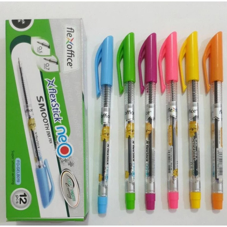 6pcs Flex Office Gel Ink Ballpen Flexstick Neo Black Ink Pen Ballpen 0 ...