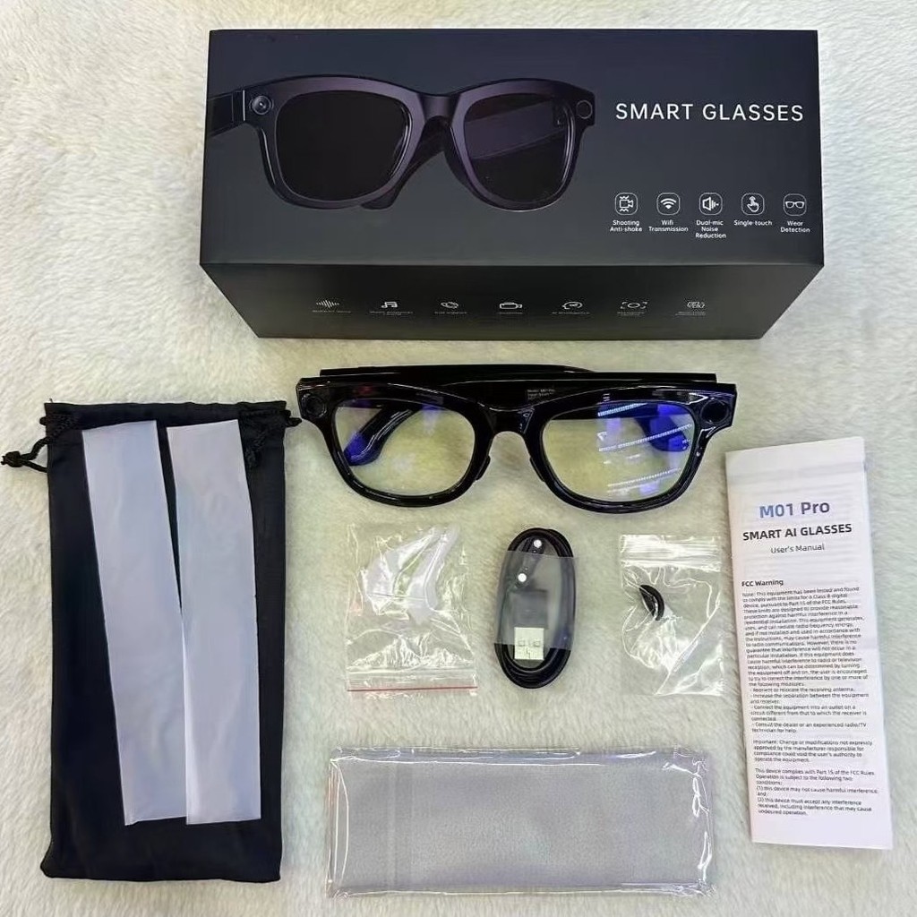 Smart Glasses Black Technology 800W Pixel Bluetooth Call AI Real-time ...