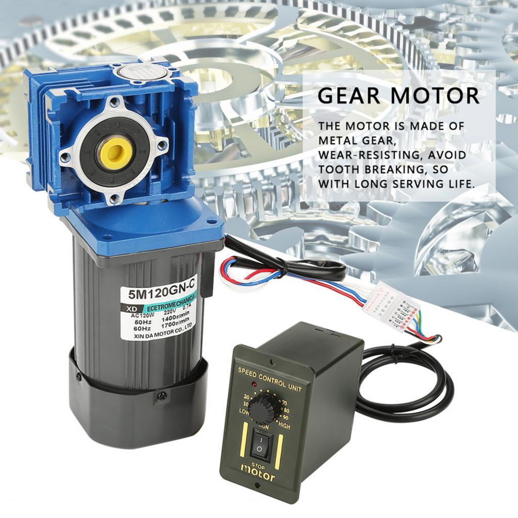 dioo AC220V 120W Self Locking Worm Speed Adjustable CW/CCW Gear Motor ...