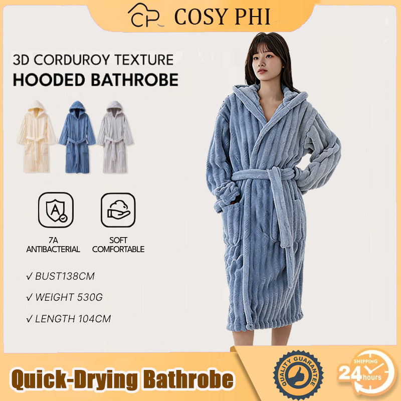COSYPHI Bathrobe Absorbent Quick Drying Unisex Wrap Entire Body Bath ...