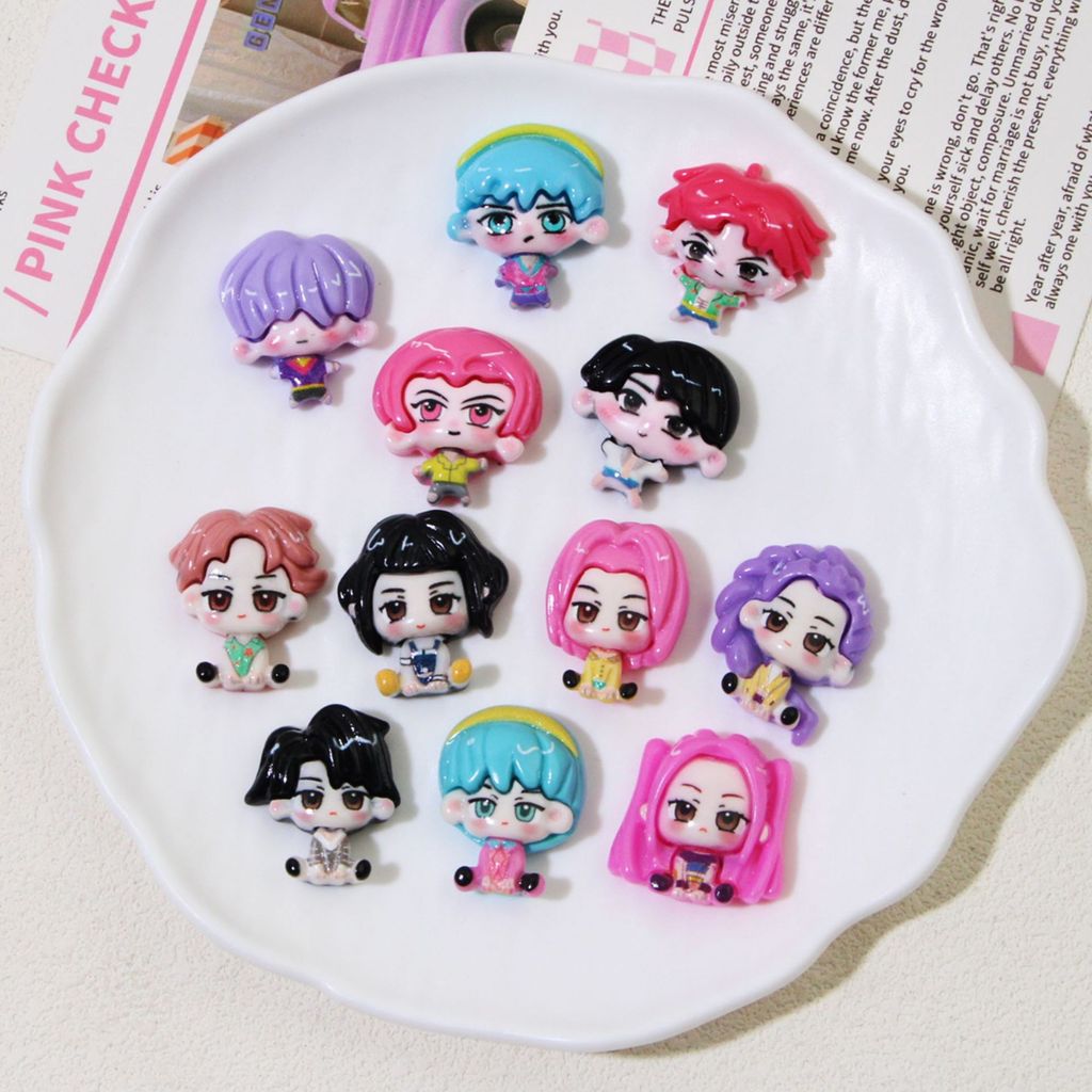 12pcs Cute Cartoon Girls Boys Resin Charms for DIY(9-352) | Shopee ...