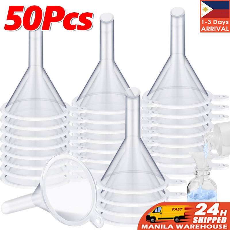 10/20/30/50Pcs Plastic Small Mouth Liquid Oil Funnels - Mini Clear ...