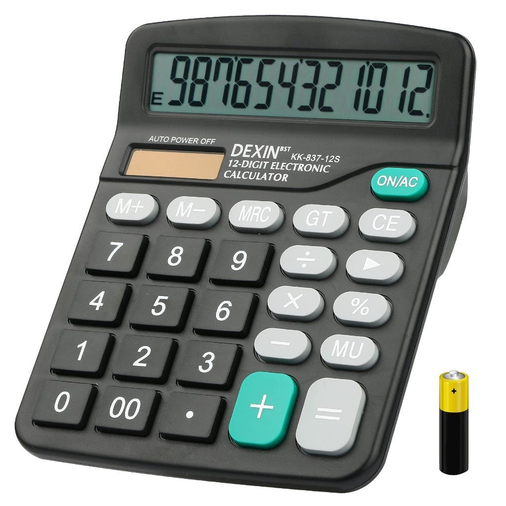 12-Digit Office scientific Calculator Dual Power Lightweight Portable ...
