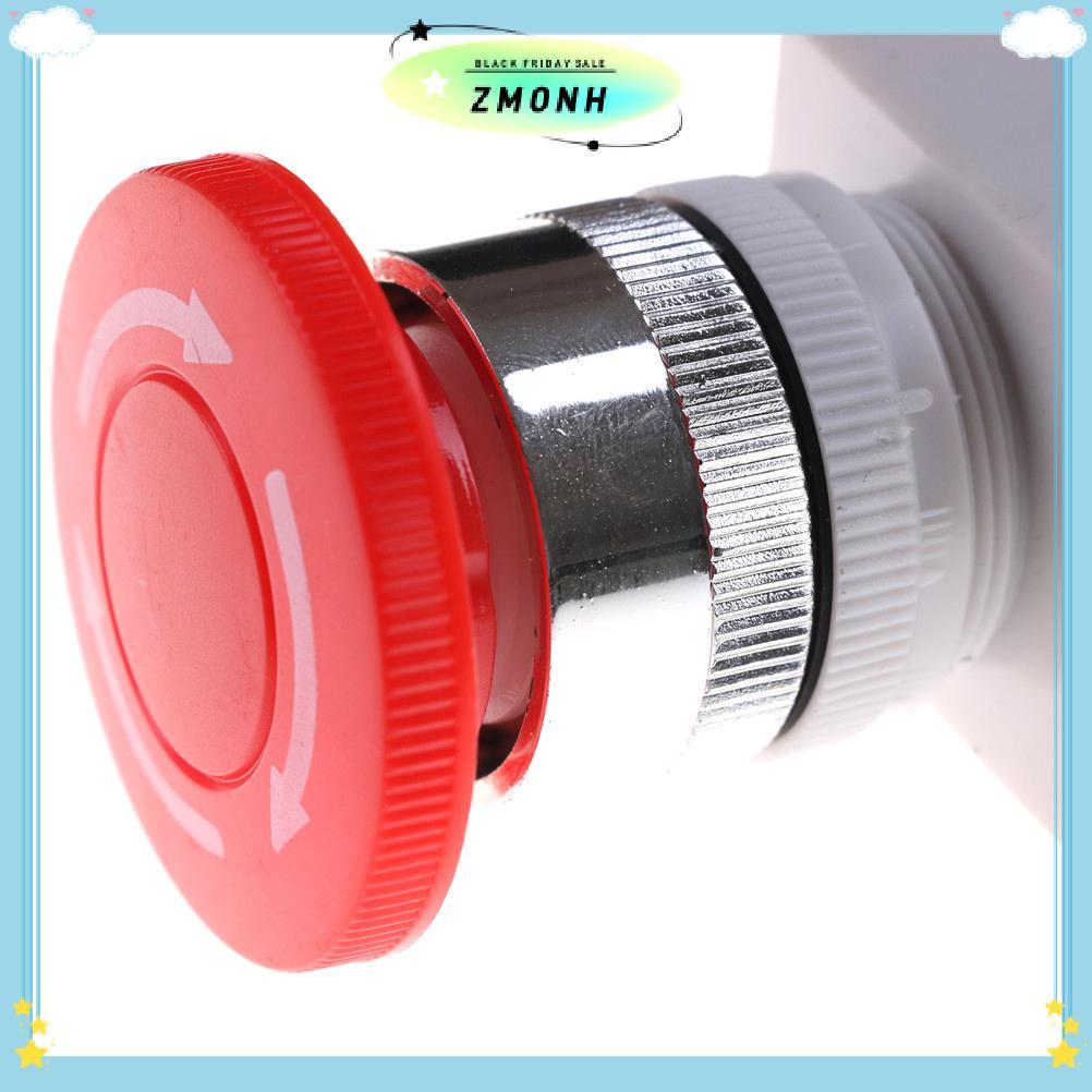 ZMONH Red Mushroom Cap 1NO 1NC DPST Emergency Stop Push Button Switch ...