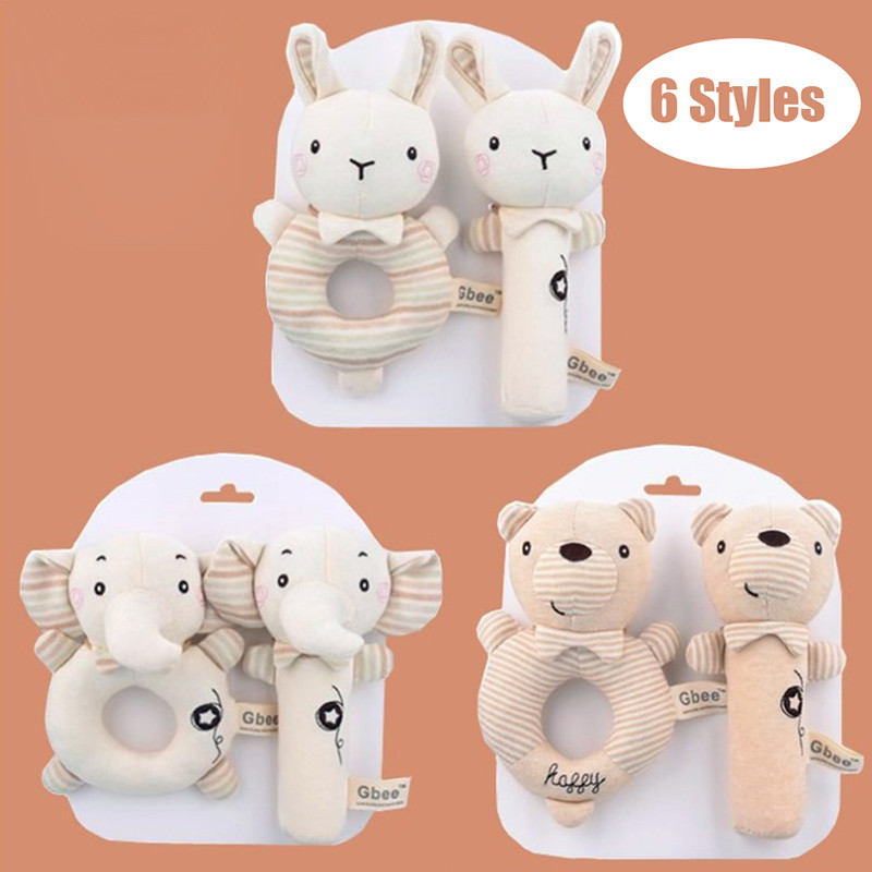 [HENGHOME] Baby Rattles Soft Cartoon Cute Plush Animal Toys Child ...