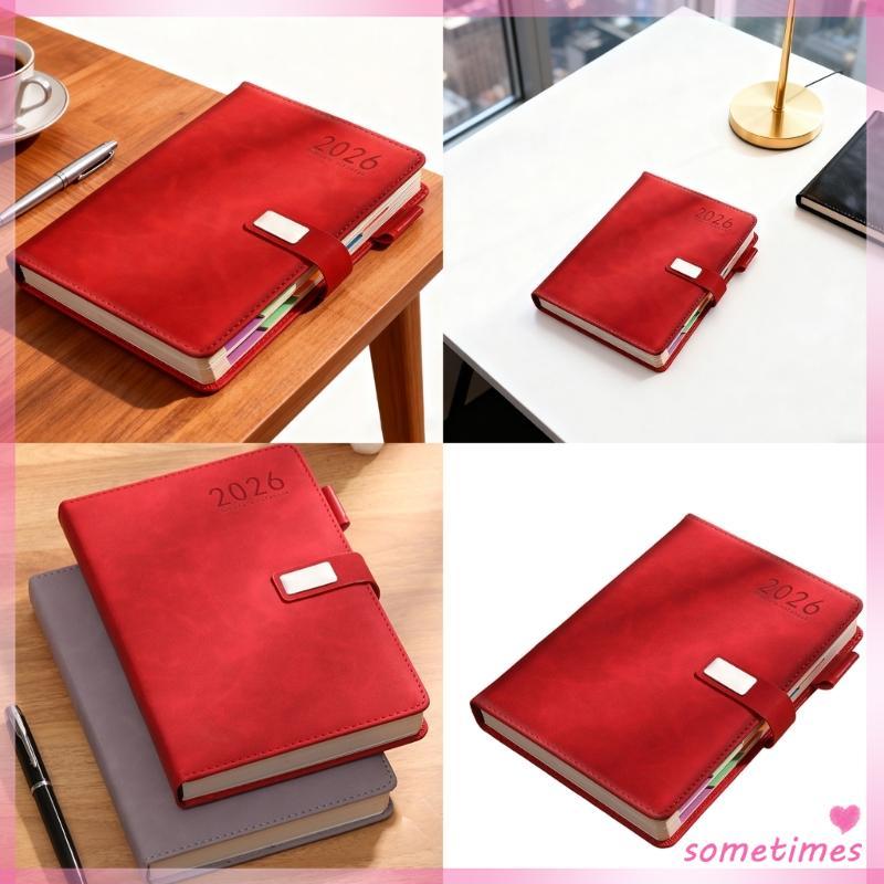 Time 2026 PU Leather Daily Planner Notebook Academic Planner for Daily ...