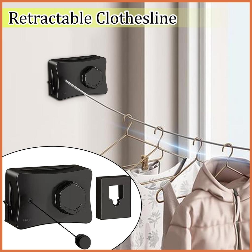 Clothesline Retractable Wall-Mounted Clothing Lines Space-Saving ...