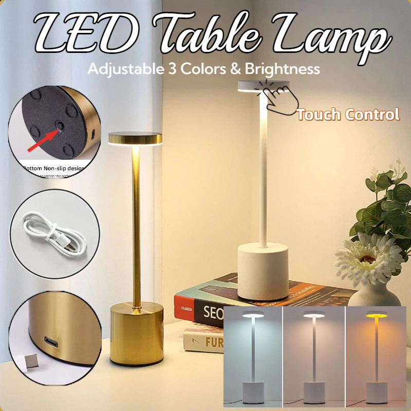 USB LED Bar Table Lamp 3 Colors Light Brightness Indoor Desk Light ...