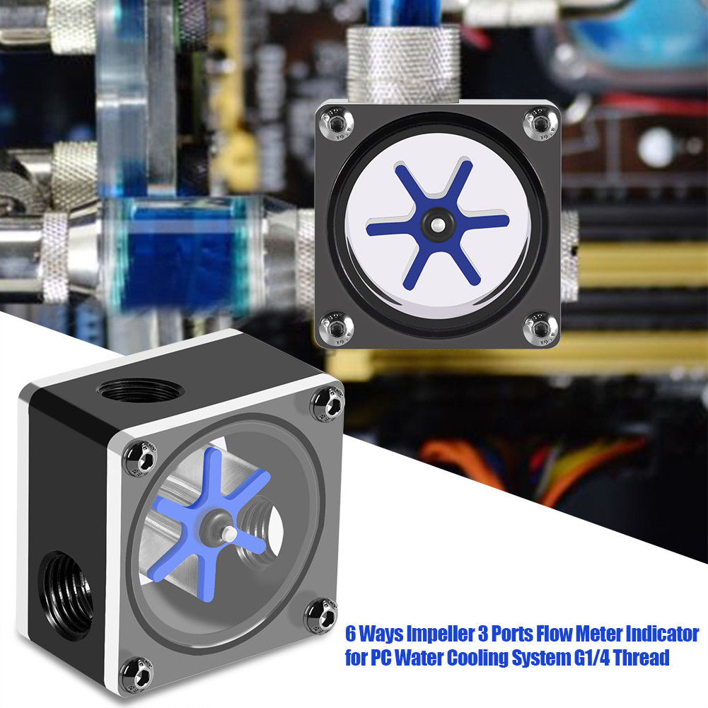 Hahao FOSA Flow Meter Indicator for PC Water Cooling System G1/4 ...