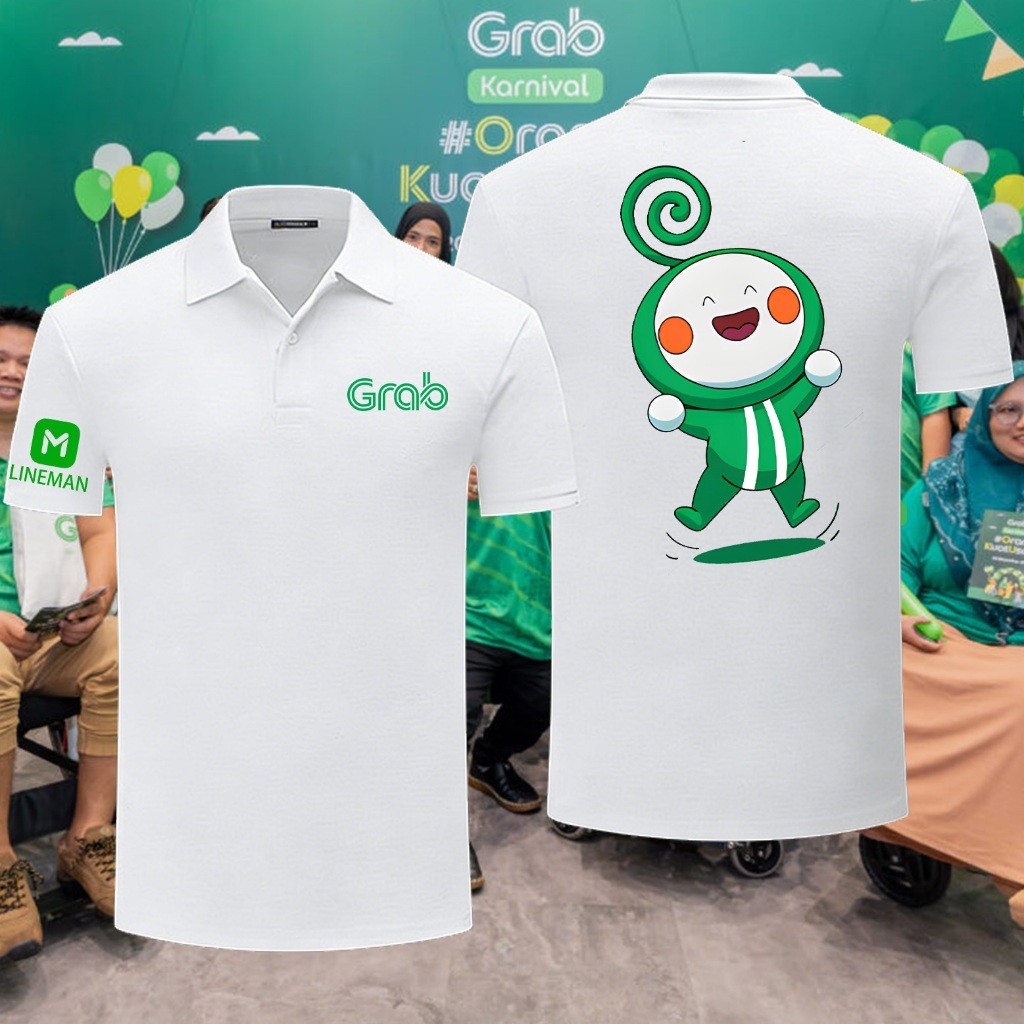 Baju Grab Classic Polo Shirt Handle UNIFORM Sulam Embroidered Unisex ...